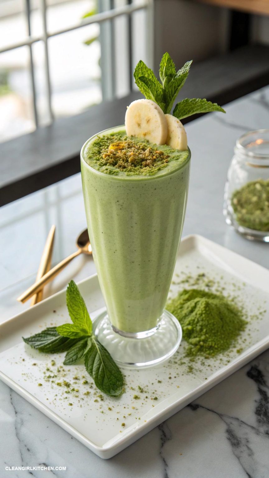 Clean Girl Banana Matcha Smoothie Recipe